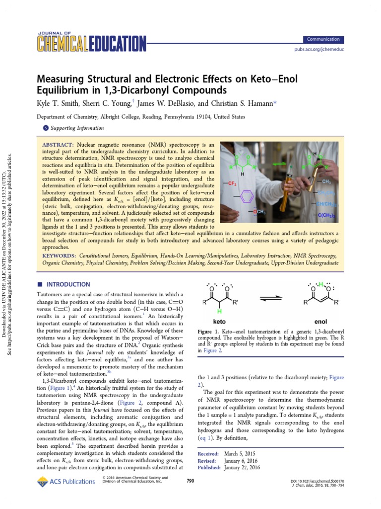 Acs Jchemed 5b00170 | PDF | Ketone | Nuclear Magnetic Resonance ...
