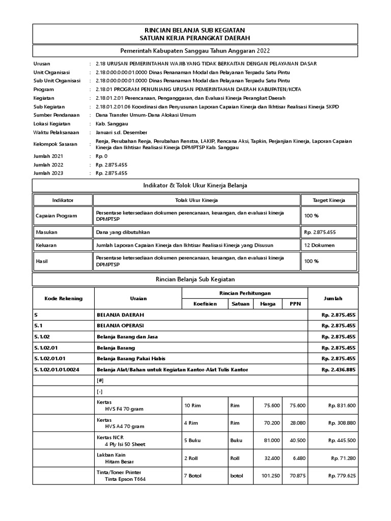 Koordinasi Dan Penyusunan Laporan Capaian Kinerja Dan Ikhtisar Realisasi Kinerja SKPD | PDF ...