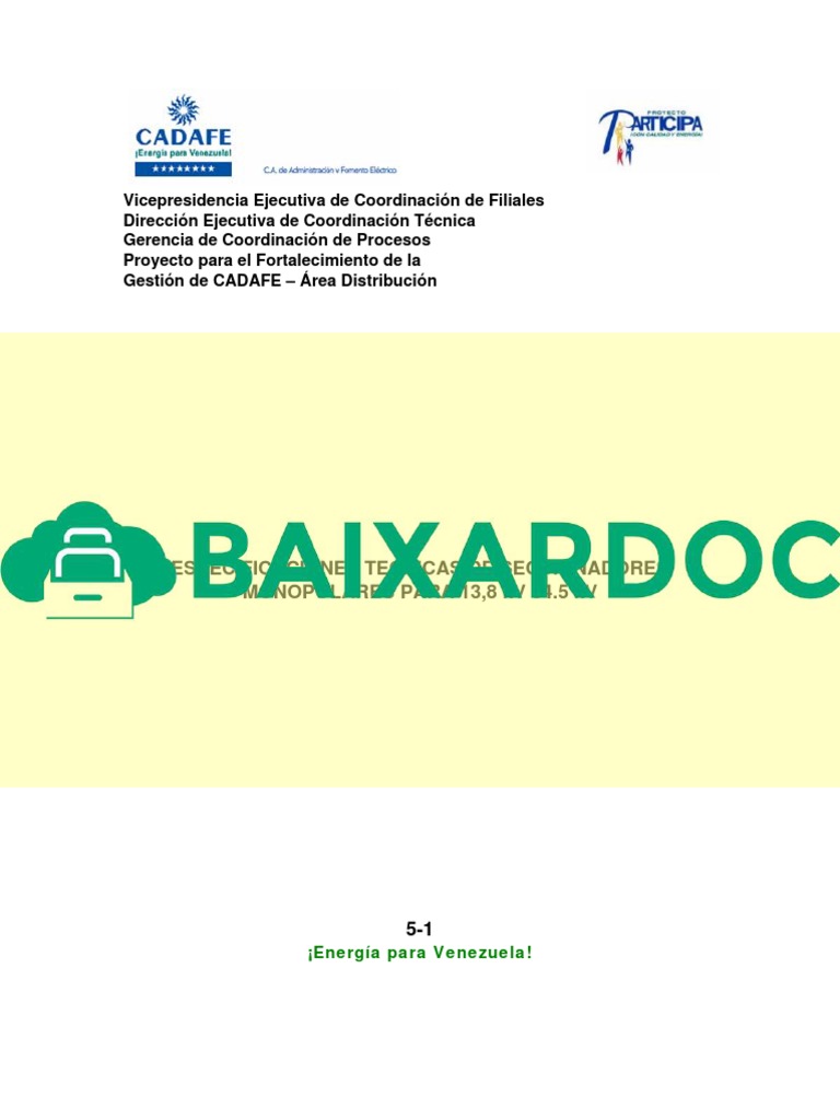 Norma Cadafe 51 Especif Tecnicas de Seccionadores Monopolares de 138 KV ...