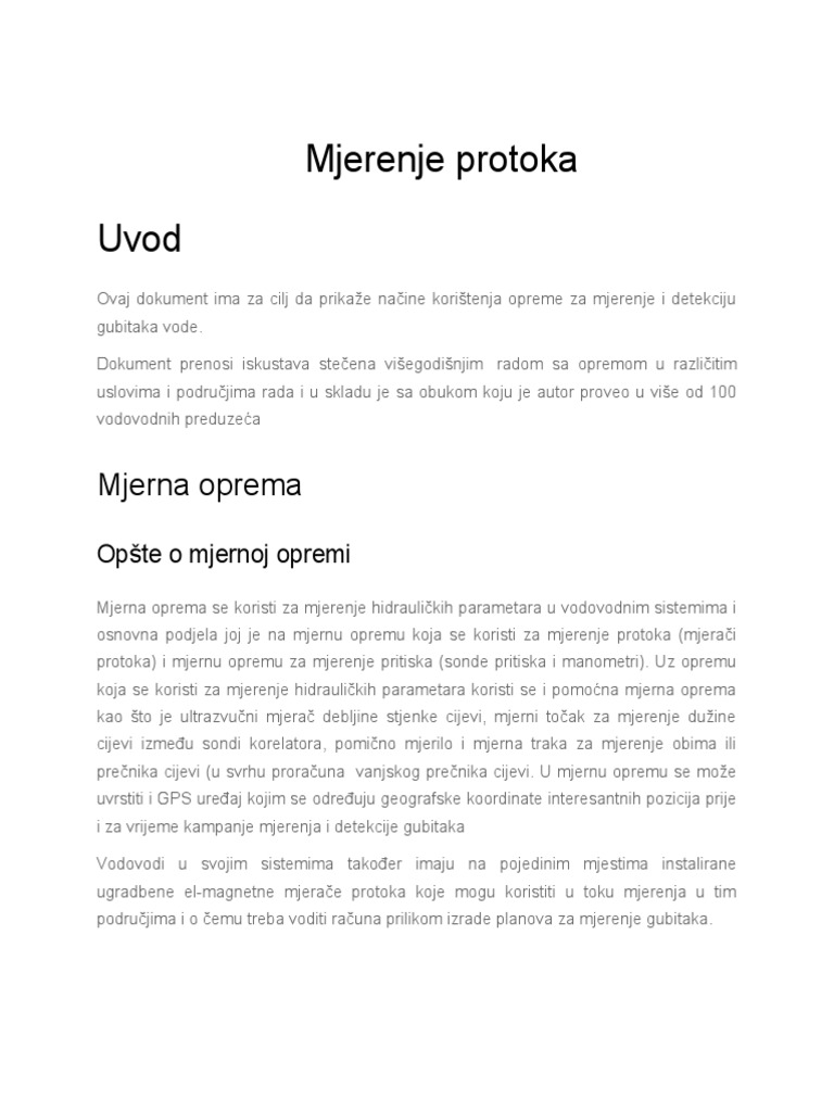 Mjerenje Protoka | PDF