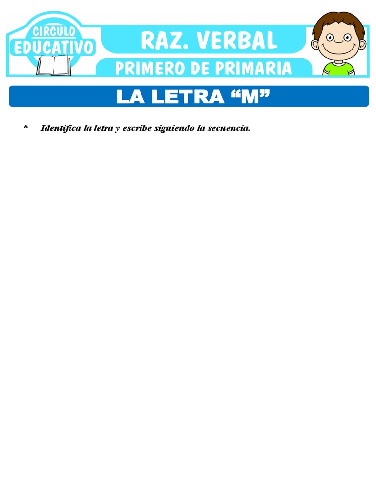La Letra M para Primero de Primaria | PDF