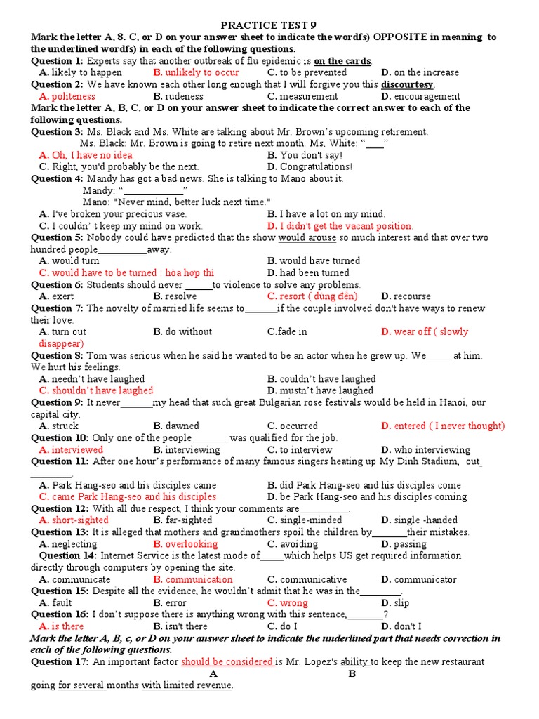 Key Test 9 - 10 | PDF | Adolescence | Copyright