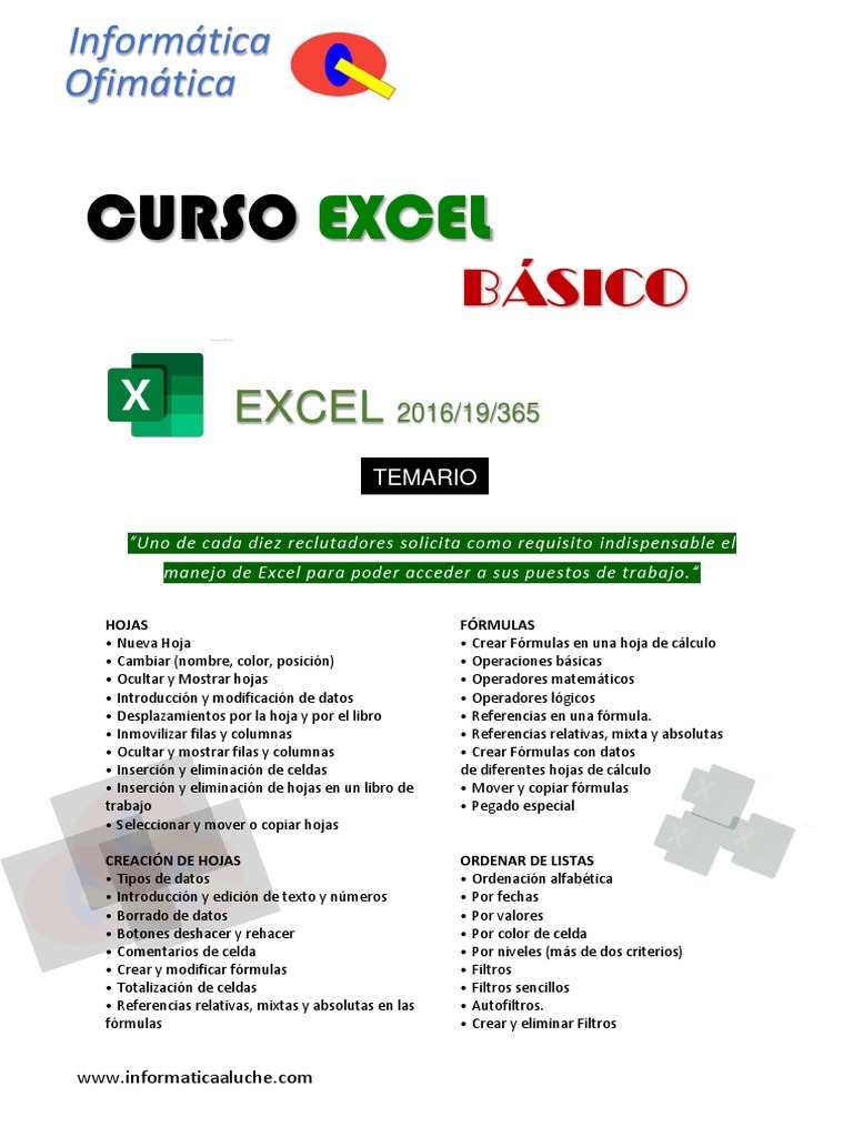 Curso Excel Basico | PDF | Hoja de cálculo | Microsoft Excel