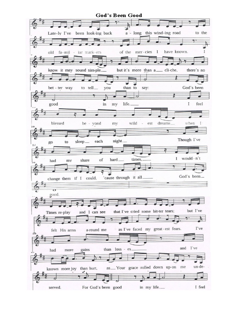 God’s Been Good Sheet Music | PDF
