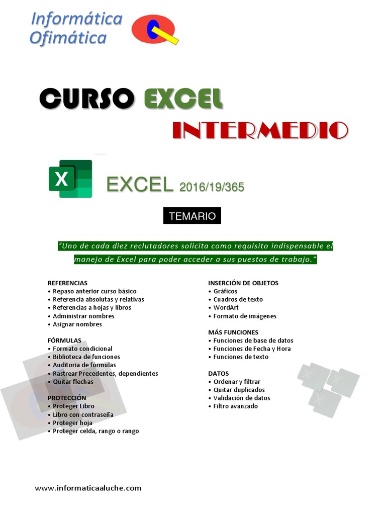 Curso Excel Intermedio | PDF | Microsoft Excel | Desarrollo de software