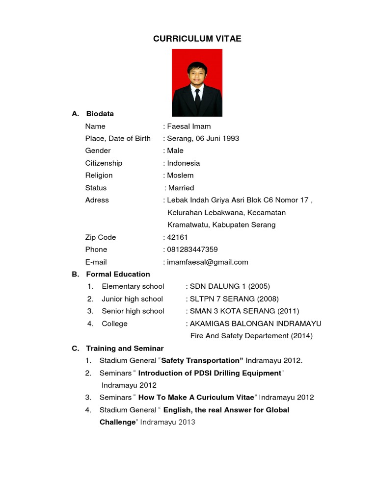 Curriculum Vitae Faesal Imam Update September 2022 | PDF