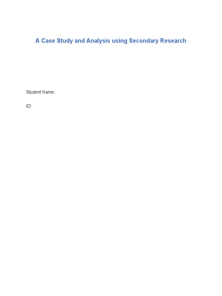 Secondary Research Business Case Study | PDF | Demography | Marketing