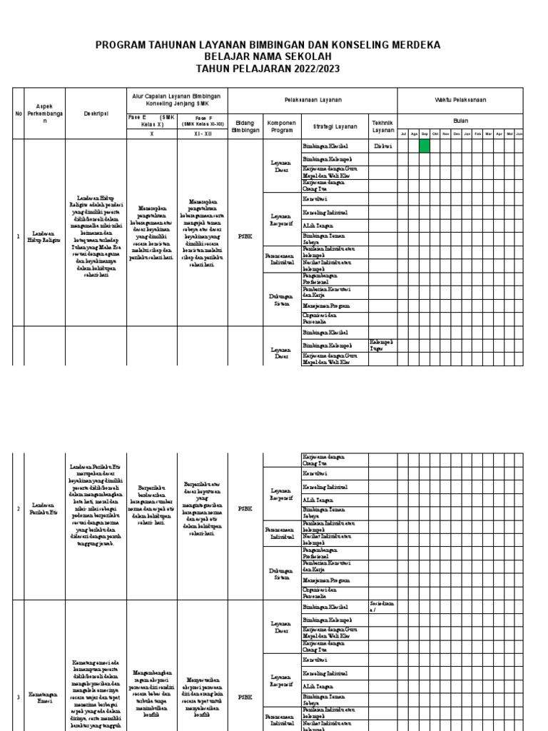 Prota BK Merdeka Belajar | PDF