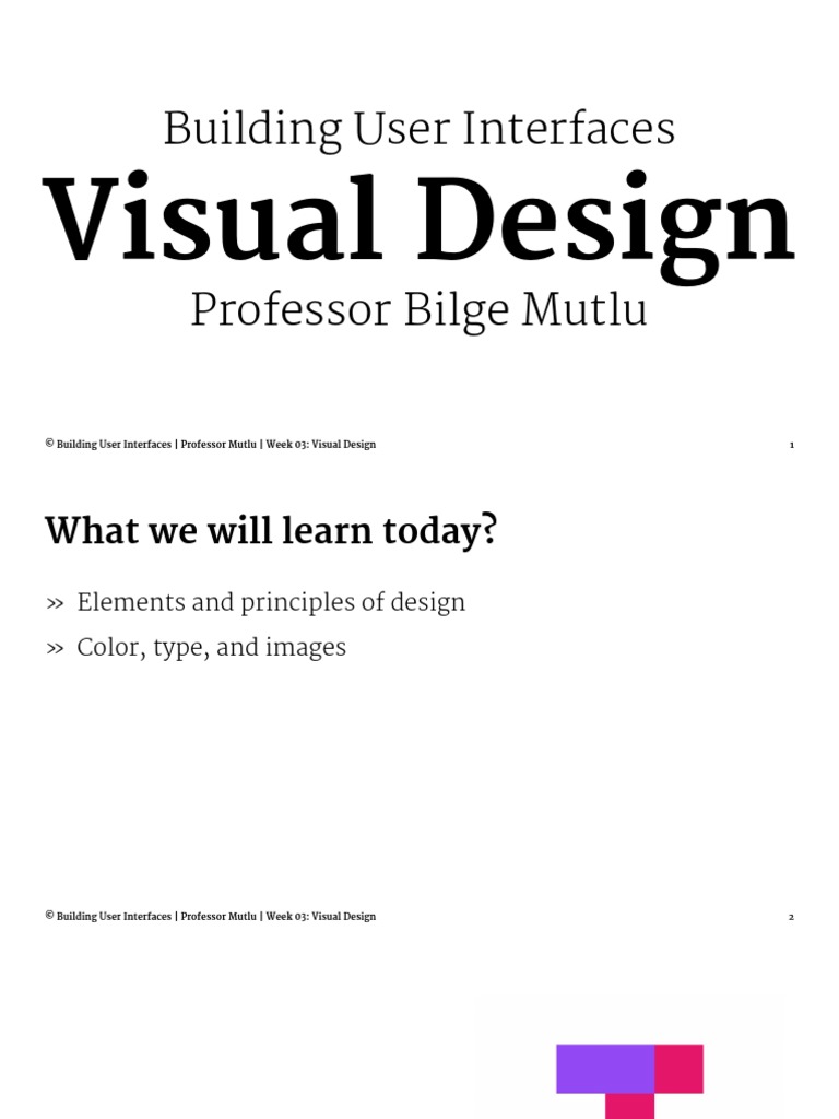Week 03 Design Visual Design | PDF | Typefaces | Serif