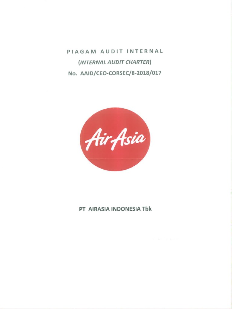 Piagam Audit Internal PT AirAsia Indonesia TBK | PDF
