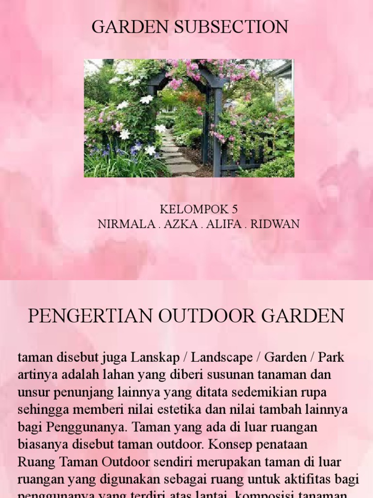 Garden Subsection | PDF | Griya & Taman | Teknologi & Rekayasa