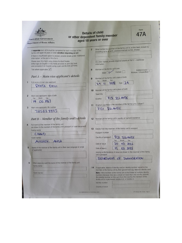47a Form | PDF