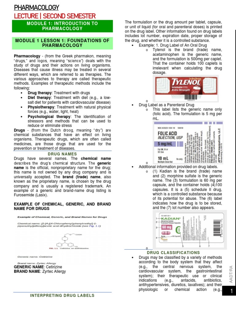 Foundations of Pharmacology Overview | PDF | Over The Counter Drug ...