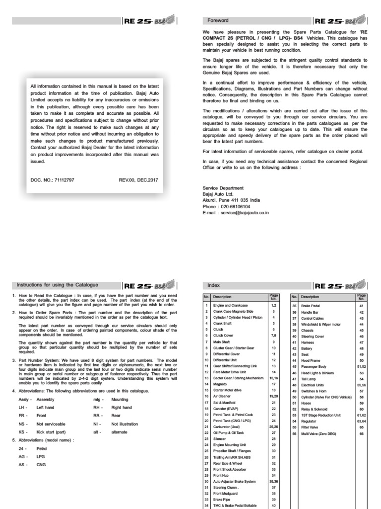 1.re Compact Es (Petrol, CNG, LPG) Bs4 | Download Free PDF | Clutch | Brake