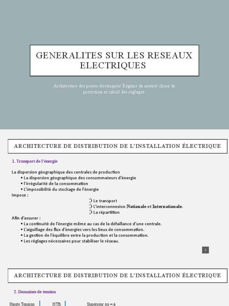 Presentation Sur Les Reseaux Electriques | PDF | Réseau électrique | Biens manufacturés