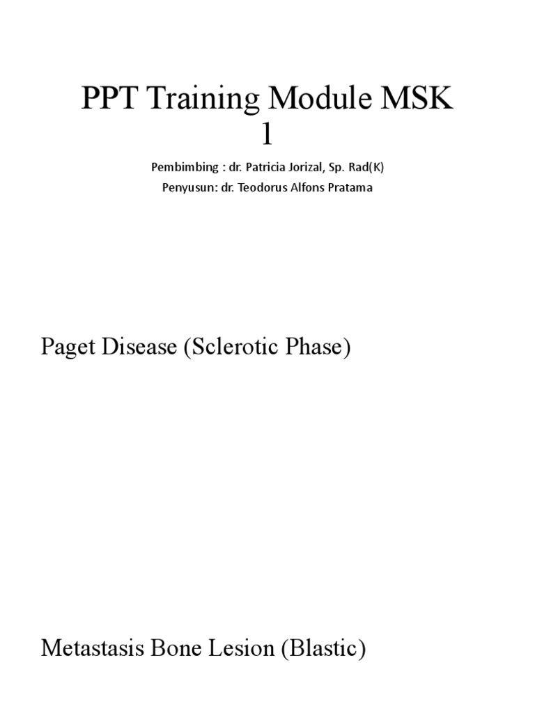 Training Module MSK 1 | PDF