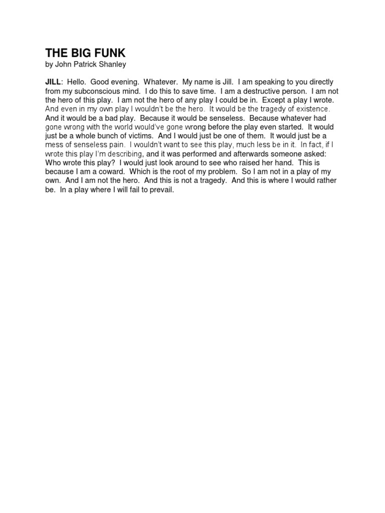 The Big Funk Jill Monologue | PDF | Mystery, Thriller & Crime Fiction ...