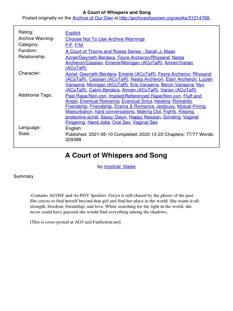 A Court of Whispers And-1 | PDF