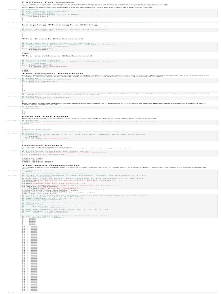 Python For Loops | PDF | Control Flow | Computer Science