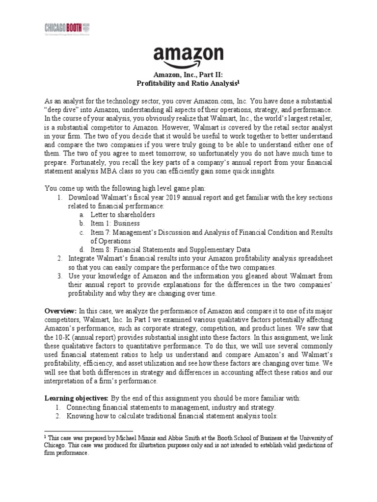 Case - Amazon Part II - Ratio Analysis | PDF | Balance Sheet | Book Value