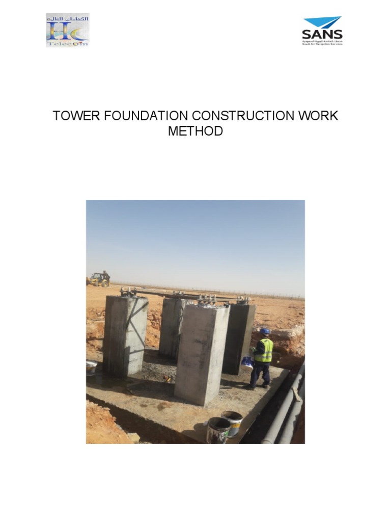 Tower Foundation Construction Steps | PDF | Technology & Engineering