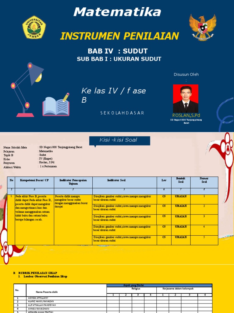 INSTRUMEN PENILAIAN MATEMATIKA | PDF