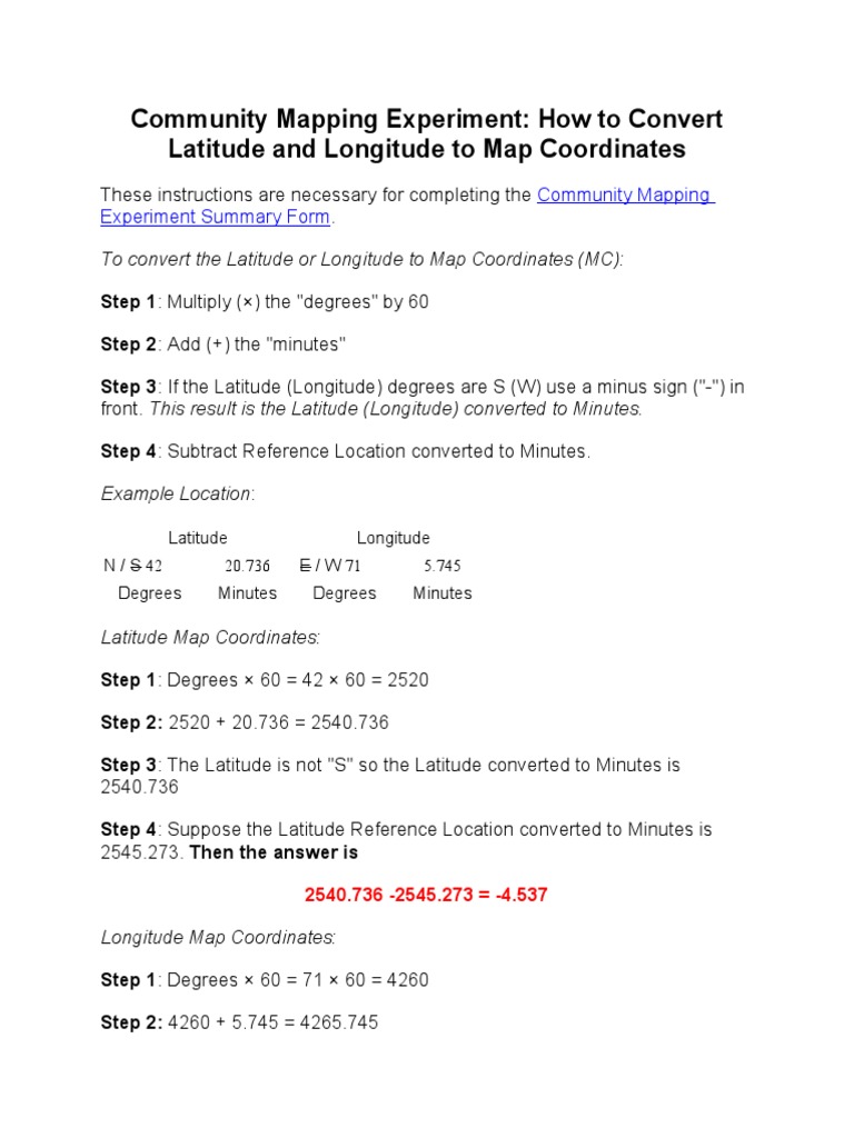 Convert Latitude and Longitude | PDF