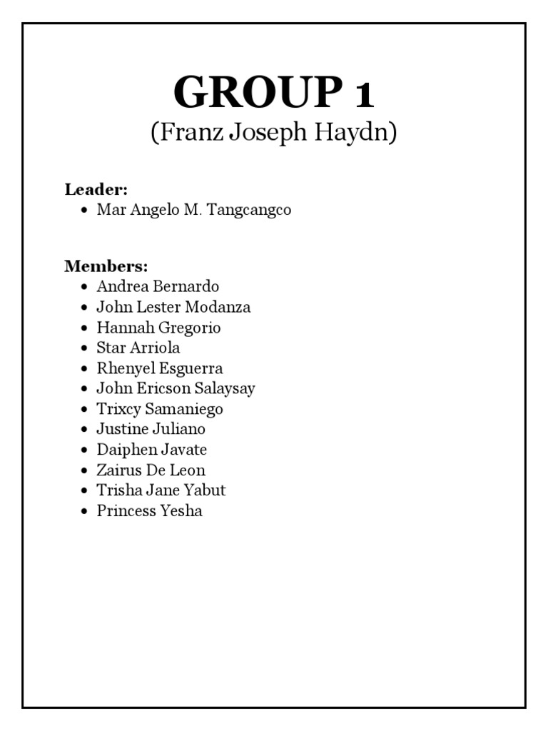 Grade 9 - MAPEH (Franz Joseph Haydn) | PDF | String Quartet | Classical ...