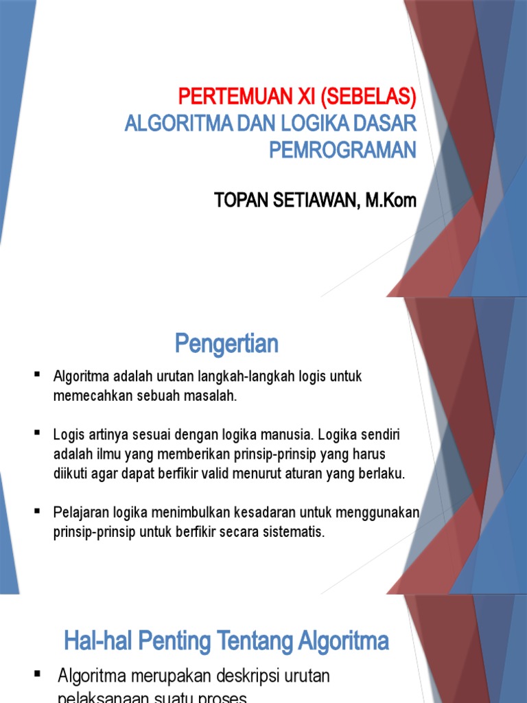 11 Algoritma Dan Logika Dasar Pemrograman Pdf