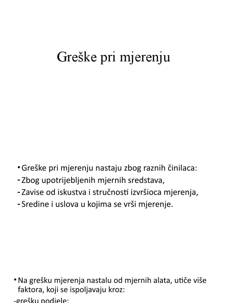 9 Greske Pri Mjerenju | PDF