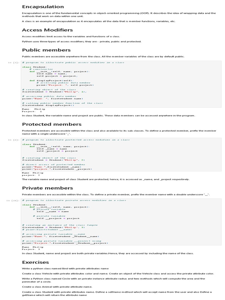 Encapsulation | PDF | Class (Computer Programming) | Method (Computer ... Encapsulation | PDF | Class (Computer Programming) | Method (Computer ...