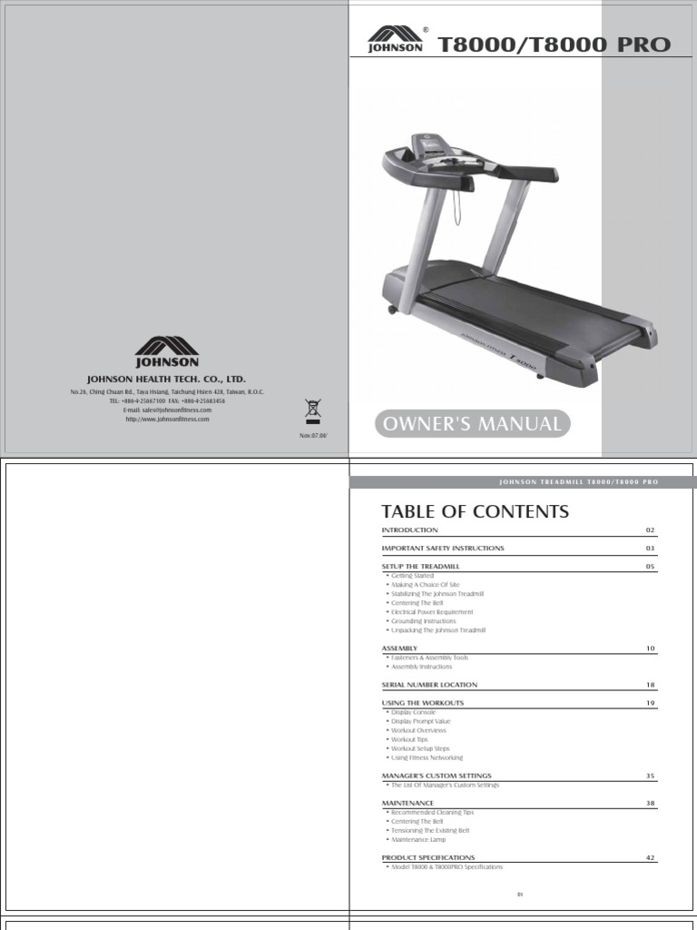 Esteira Johnson T8000 PRO - tm68 - Owners - Manual | PDF | Heart Rate ...