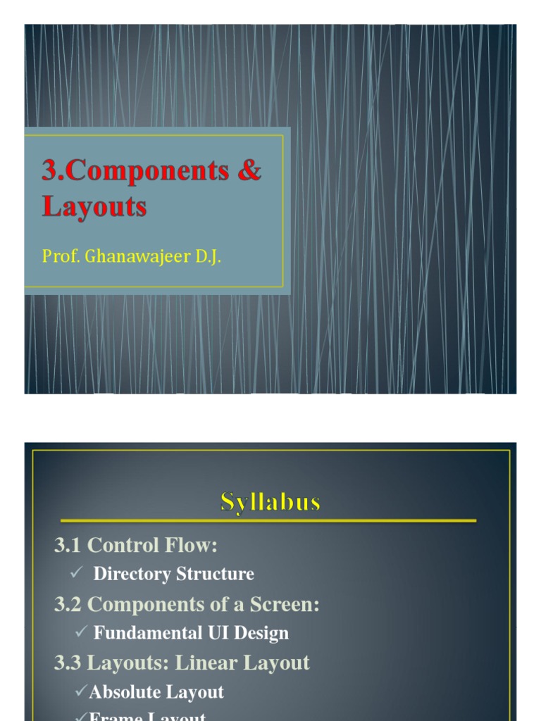 CH3. UI Components & Layouts | PDF | Graphical User Interfaces | User Interface