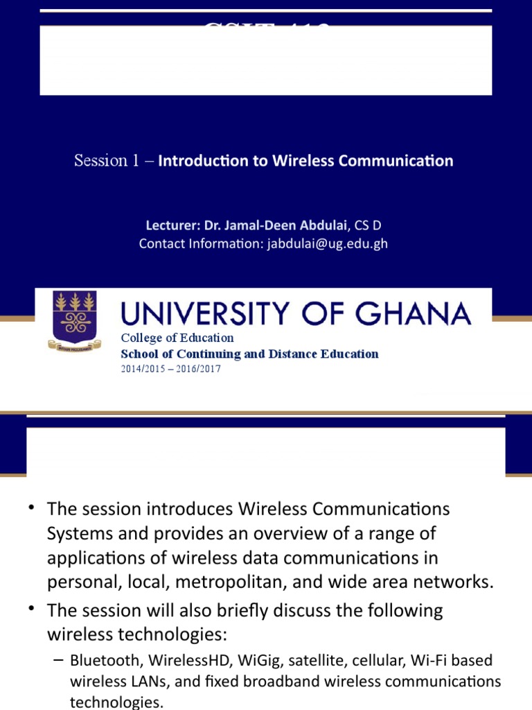 CSIT 413 - Session 1 | PDF | Wireless Lan | Computer Network
