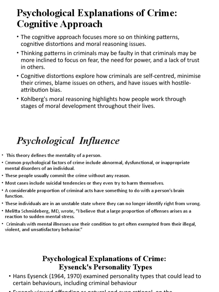 Psychological Factors and Theories of Crime | PDF | Aggression ...