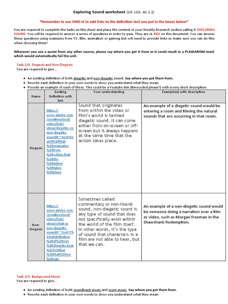 Exploring Sound Worksheet | PDF | Amplifier | Microphone