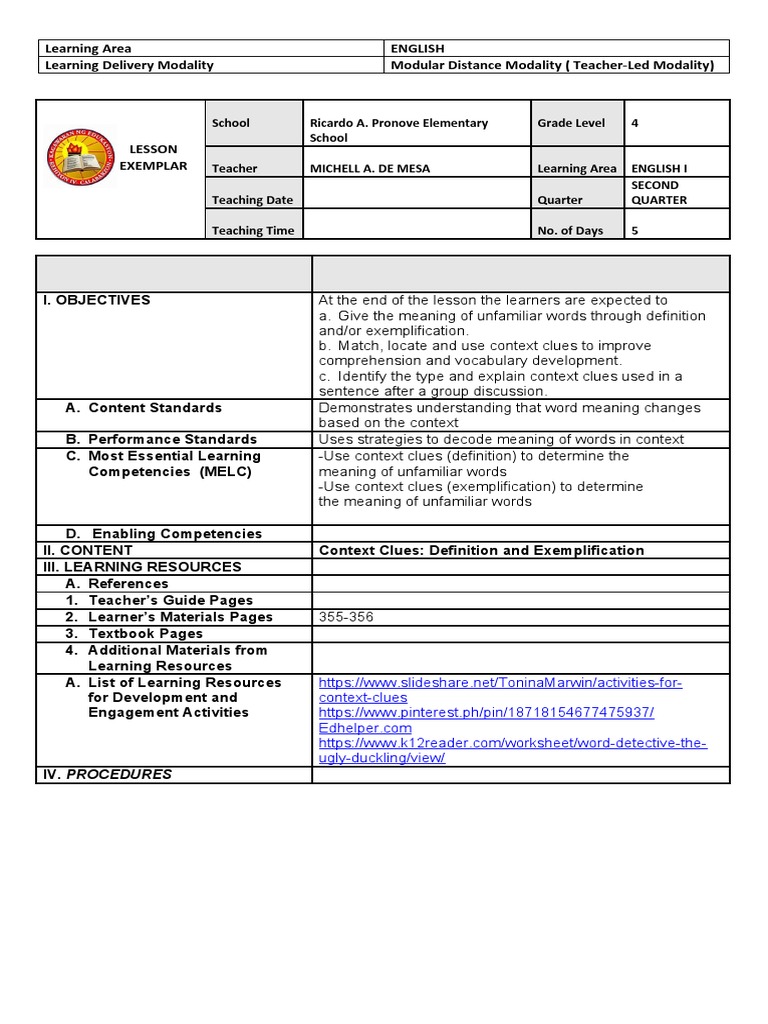 Eng4 Q2 Melc8 | PDF | Reading Comprehension | Cognitive Science