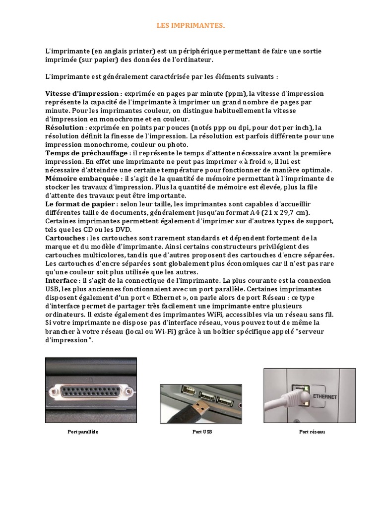 Les Types D'imprimantes | PDF | Imprimante (Informatique) | Biens ...