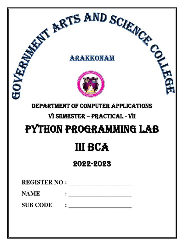 Bca Front Page Python | PDF Bca Front Page Python | PDF