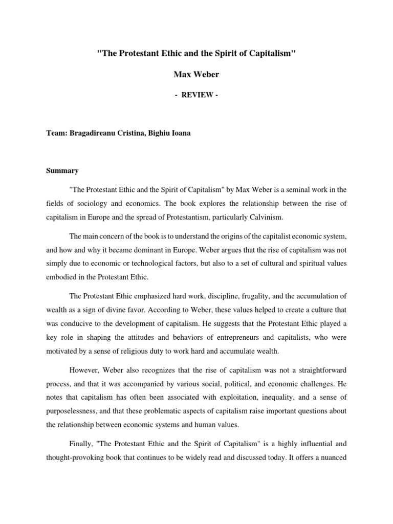 The Protestant Ethic and The Spirit of Capitalism | PDF | Max Weber ...