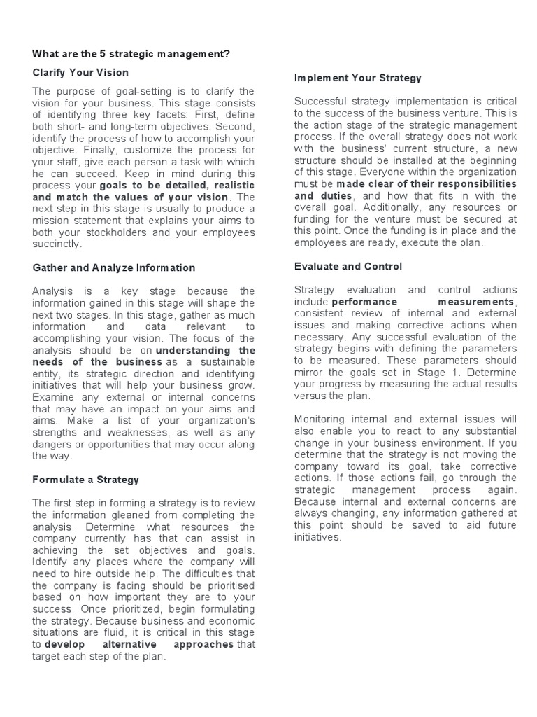 5 Strategic Management | PDF | Strategic Management | Goal