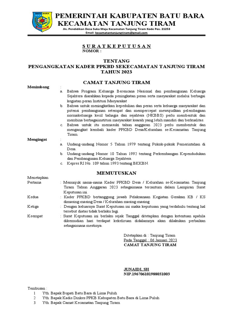 Pengangkatan Kader PPKBD 2023 | PDF