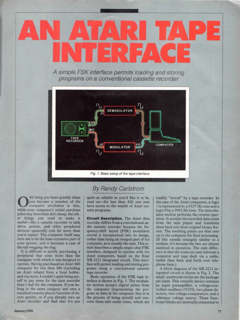 Atari Tape Interface | PDF