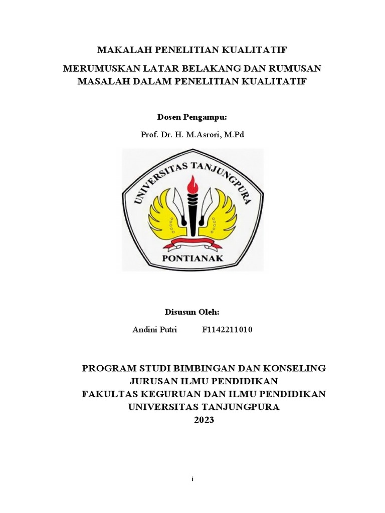 Makalah Penelitian Kualitatif | PDF