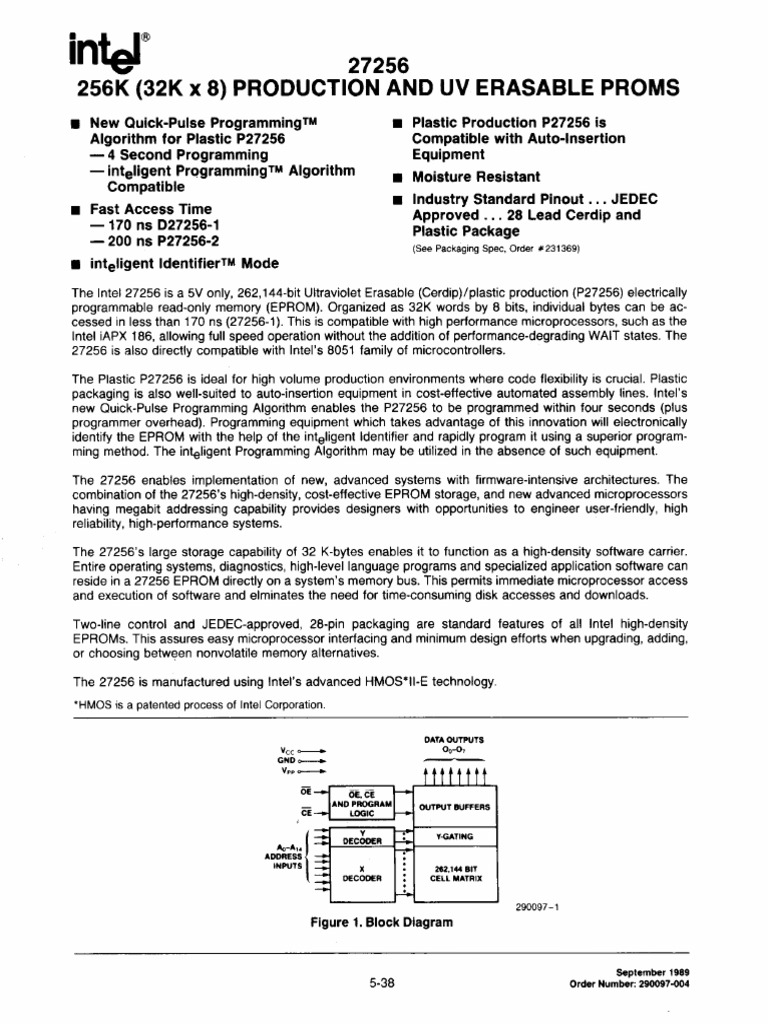 Intel D27256 2 Datasheet | PDF