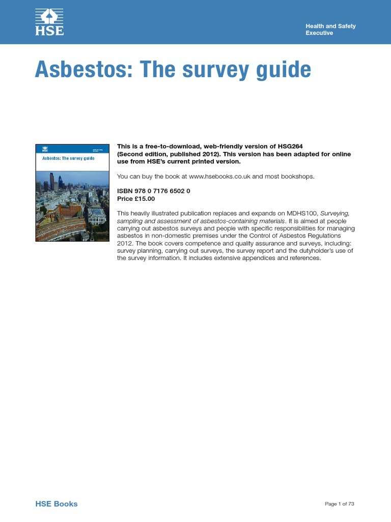 HSG 264 - UK HSE Asbestos Inspection | PDF | Asbestos | Occupational ...