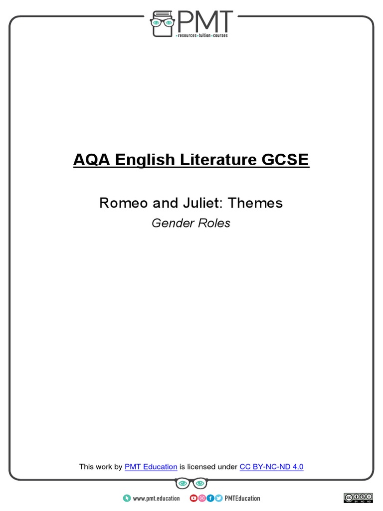 Gender Roles | PDF | Romeo And Juliet | Characters In Romeo And Juliet