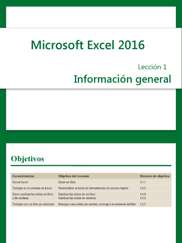 Excel Core 2016 Lesson 01 | PDF | Microsoft Excel | Hoja de cálculo