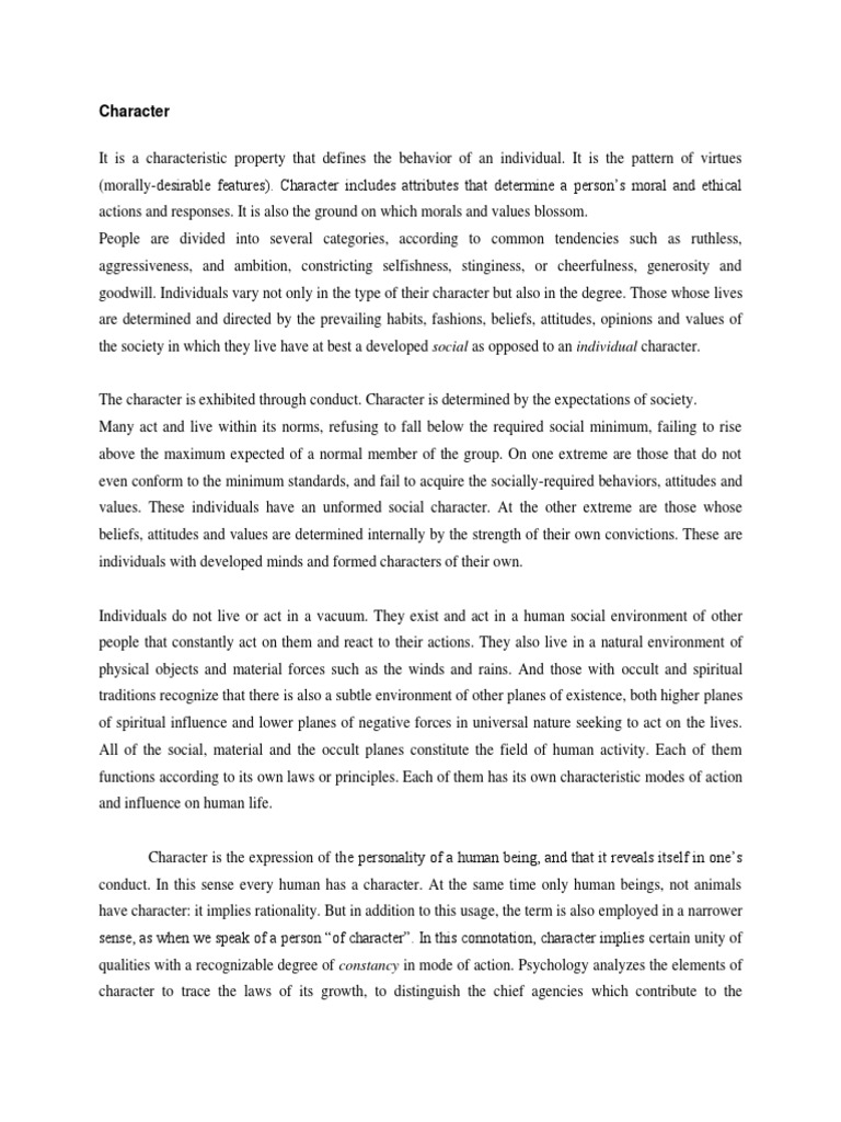 Understanding Moral Values in Character | PDF | Virtue | Courage