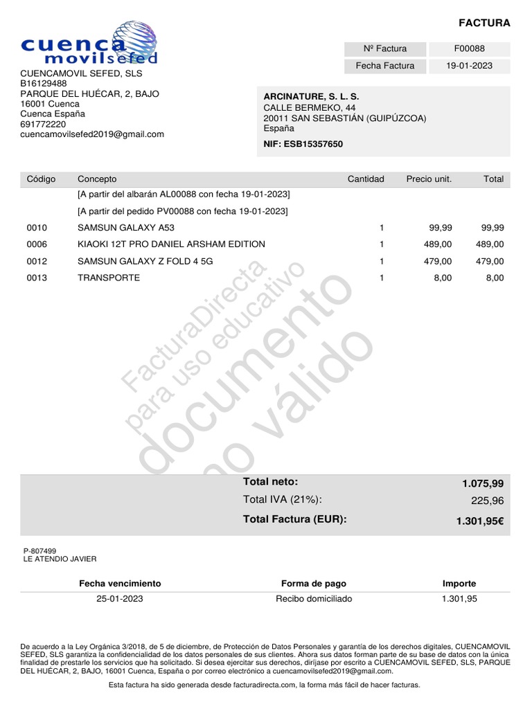 Factura 20230119 F00088 | PDF